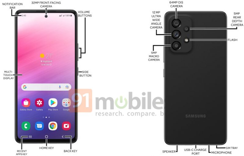 Samsung Galaxy A73: раскрыт дизайн смартфона — Mobile-review.com — Все ...